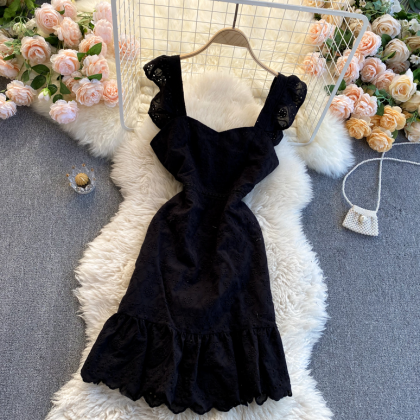 Cute A Line Lace Halter Strap Summer Dress on Luulla