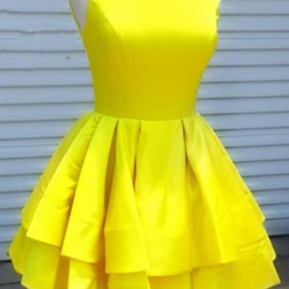 Sexy Short Yellow Homecoming Dress Semi Formal Dress on Luulla