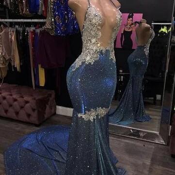 Sexy Halter Sparkly Mermaid Prom Dresses on Luulla