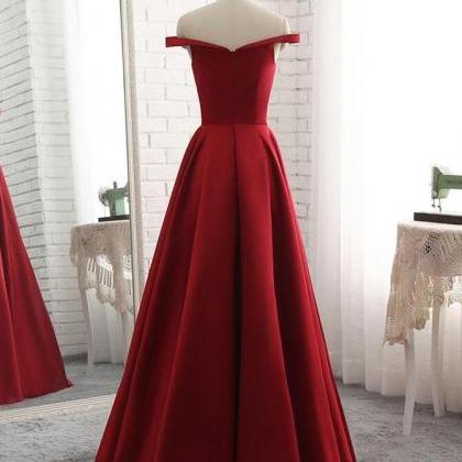 Simple Off Shoulder Long Prom Dress on Luulla