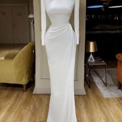 Asymmetric Neck Long Sleeves Prom Dress on Luulla