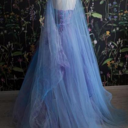 A Line Blue Prom Dresses, Long Evening Dresses on Luulla