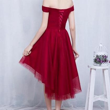 Stylish High Low Red Party Dresses on Luulla
