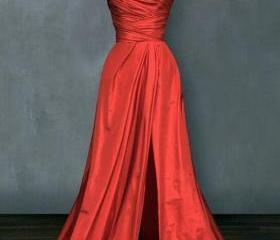 Strapless Leg Split Satin Prom Dresses on Luulla