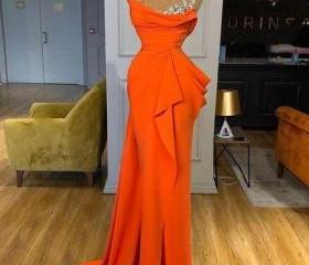 Sheath Orange Party Dress Sequins Formal Dress on Luulla