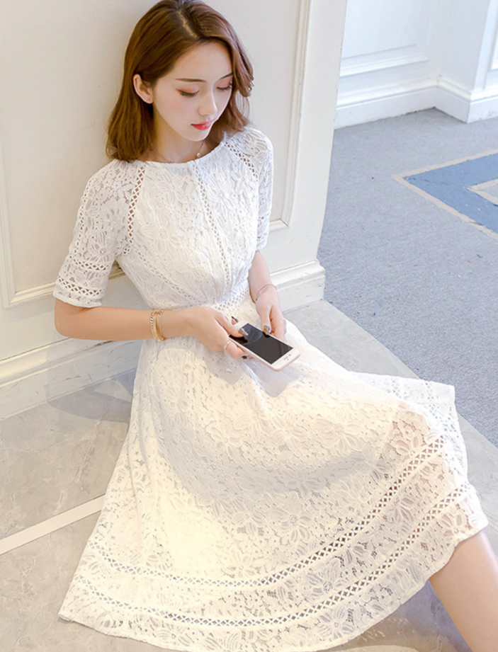 A Line Lace Short Dress Summer Dress on Luulla