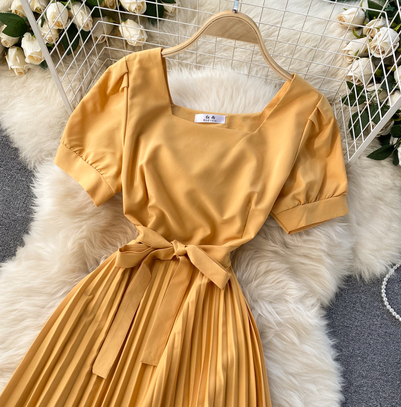 Vintage French Square Collar Summer Dress on Luulla