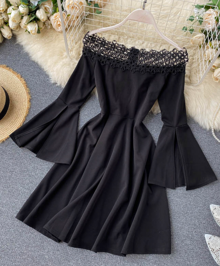 A Line Dress Flared Sleeve Dress on Luulla