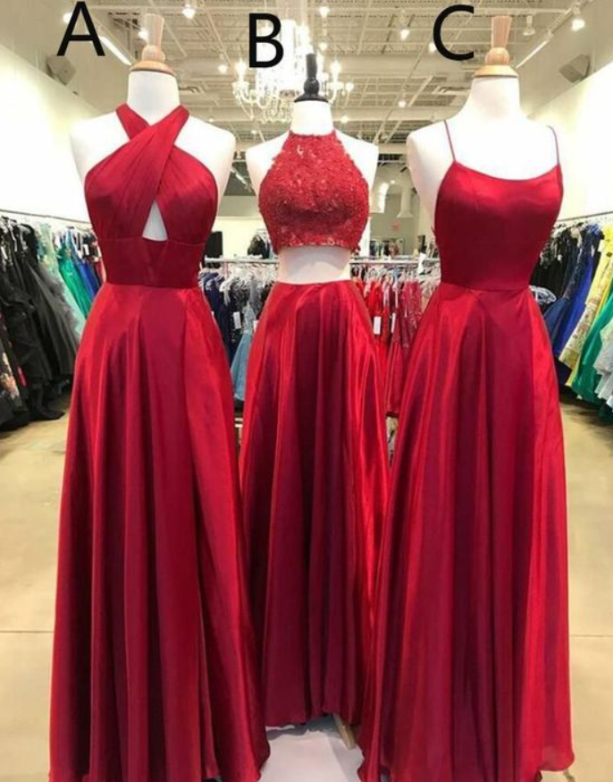 Sexy Long Senior Prom Dress Red Formal Gown on Luulla