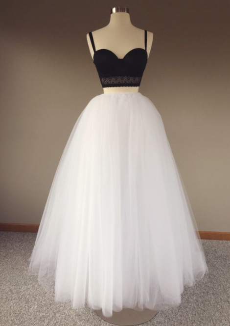 Floor Length Tulle Skirt, White Tulle Skirt on Luulla