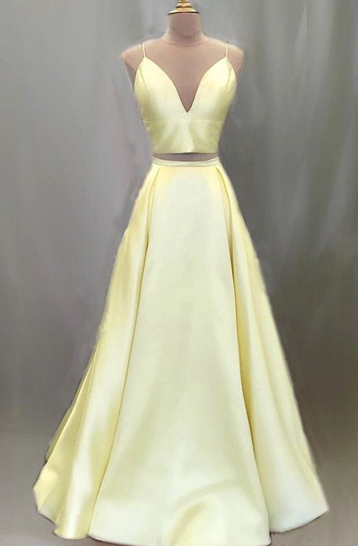 Two Piece Yellow Prom Dresses on Luulla