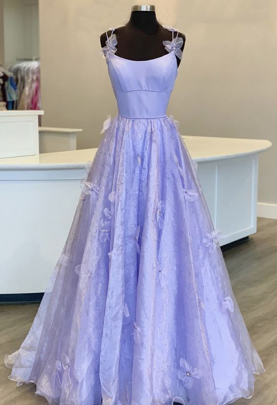 Purple A Line Tulle Long Prom Dress Formal Dress on Luulla