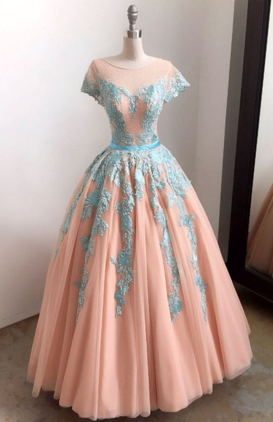 Elegant Tulle Long Prom Dress, Tulle Lace Evening Dress on Luulla