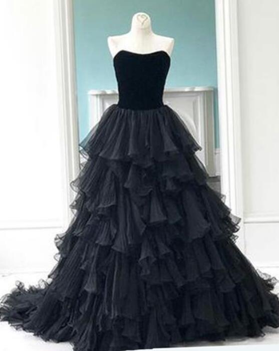 Sweetheart Neck Long Multi-layer Evening Dress on Luulla