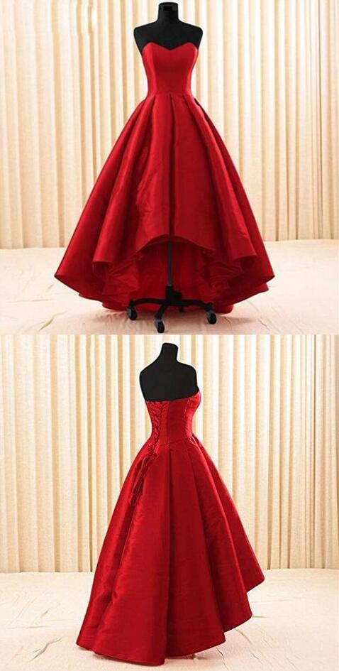 A Line High Low Sweetheart Short Front Long Back Prom Dress on Luulla