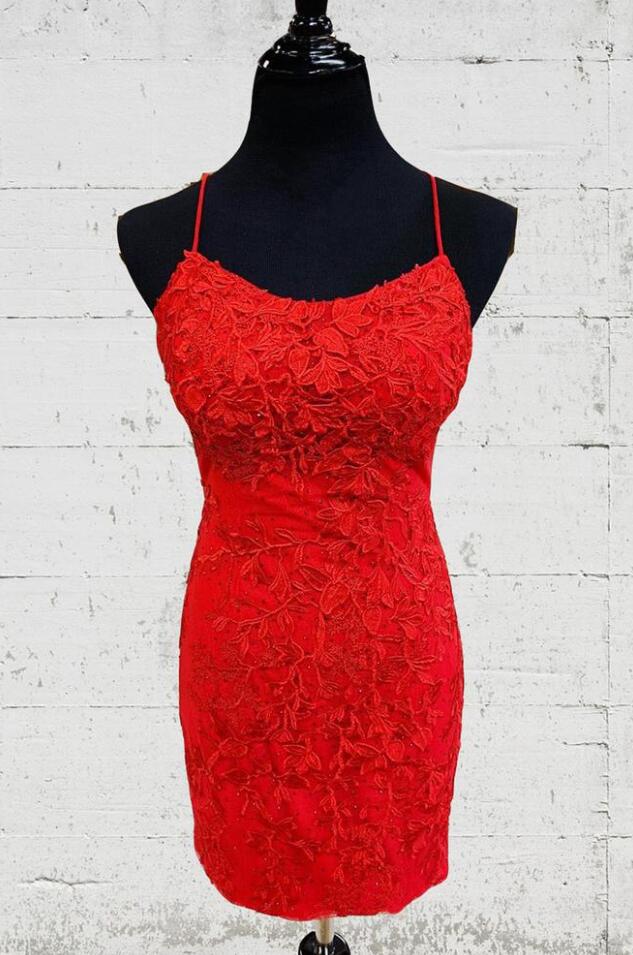 Sexy Red Tight Lace Homecoming Dresses on Luulla