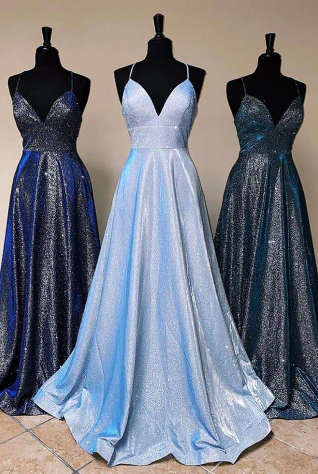 Sparkly A Line Long Prom Dresses on Luulla