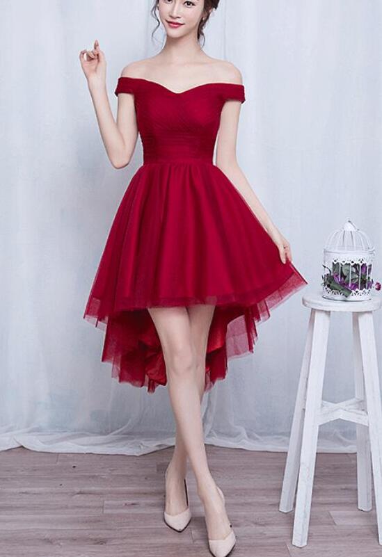 Stylish High Low Red Party Dresses on Luulla
