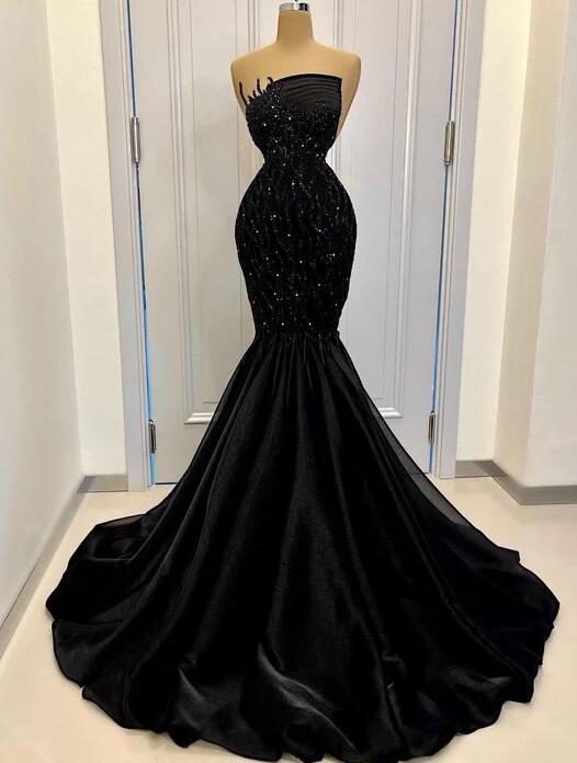 Mermaid Long Satin Prom Gown Sleeveless Prom Dress on Luulla