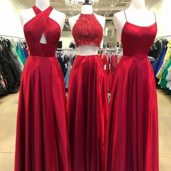 Sexy Long Senior Prom Dress Red Formal Gown on Luulla