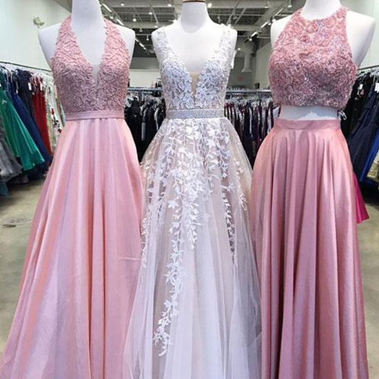 Long Senior Prom Dress, Long Lace Evening Dress on Luulla