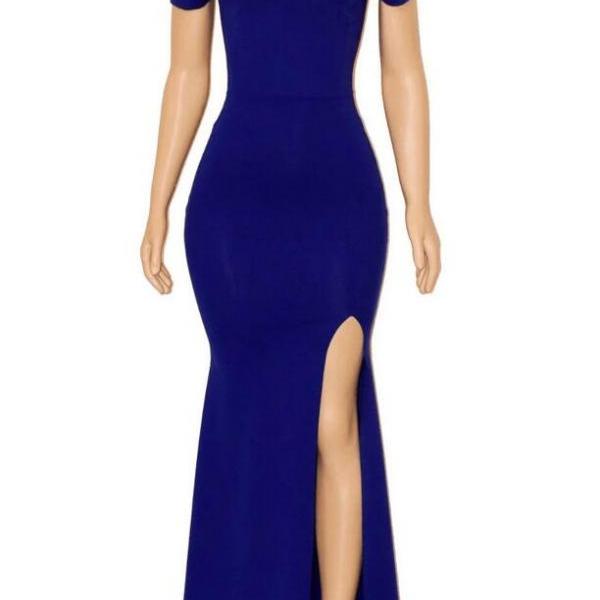 Off Shoulder High Split Side Long Evening Dress on Luulla