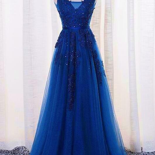 New Style A Line Deep V Neckline Prom Dresses On Luulla