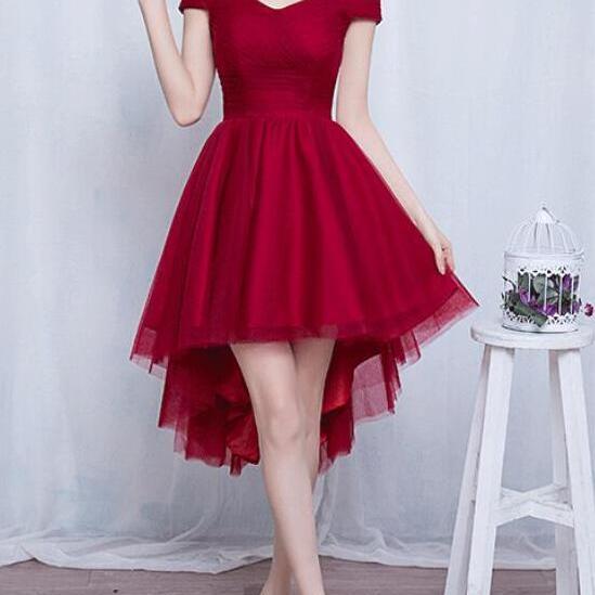 Stylish High Low Red Party Dresses on Luulla