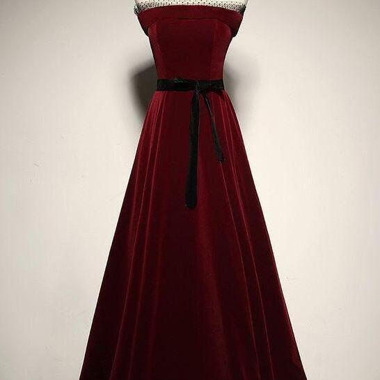 Elegant Off Shoulder Pink Satin Long Prom Dresses On Luulla