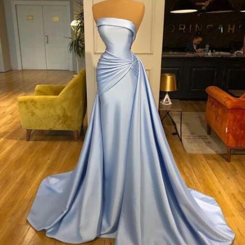Strapless Mermaid Light Blue Evening Gown Prom Dress on Luulla