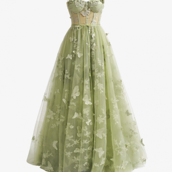 A-line Navy Blue Tulle Prom Dress With Lace 2025 on Luulla