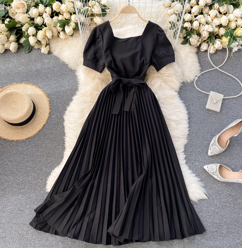 Vintage French Square Collar Summer Dress on Luulla