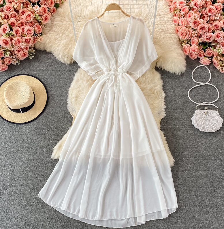 Cute V Neck A Line Dress Fashion Dress on Luulla