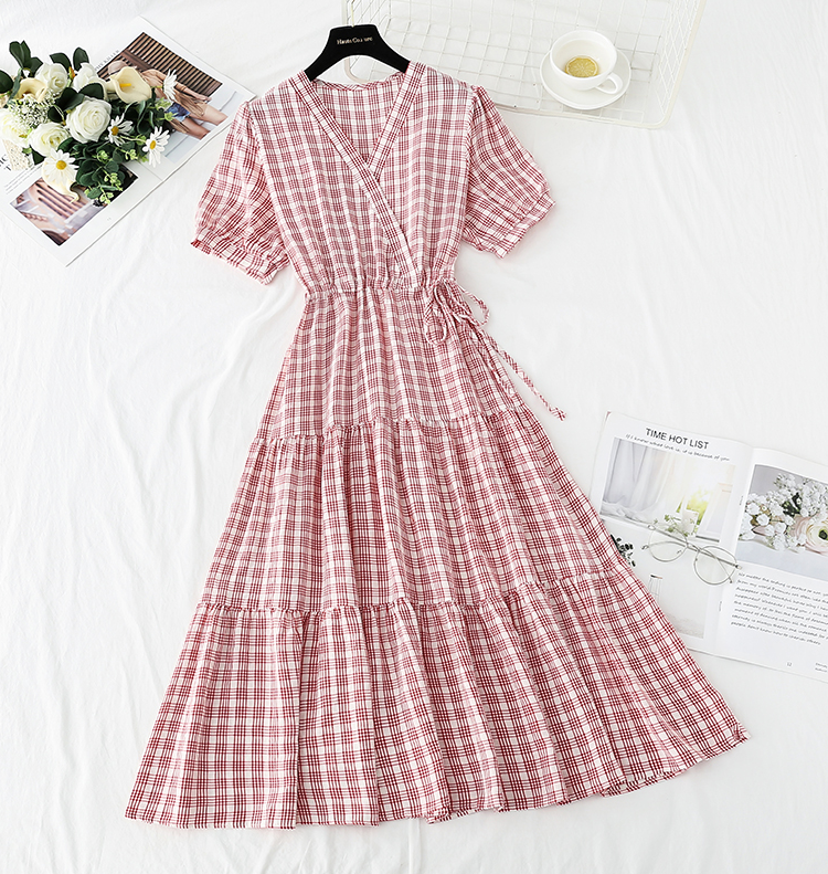 Cute Plaid V Neckline Dress Fashion Dress on Luulla