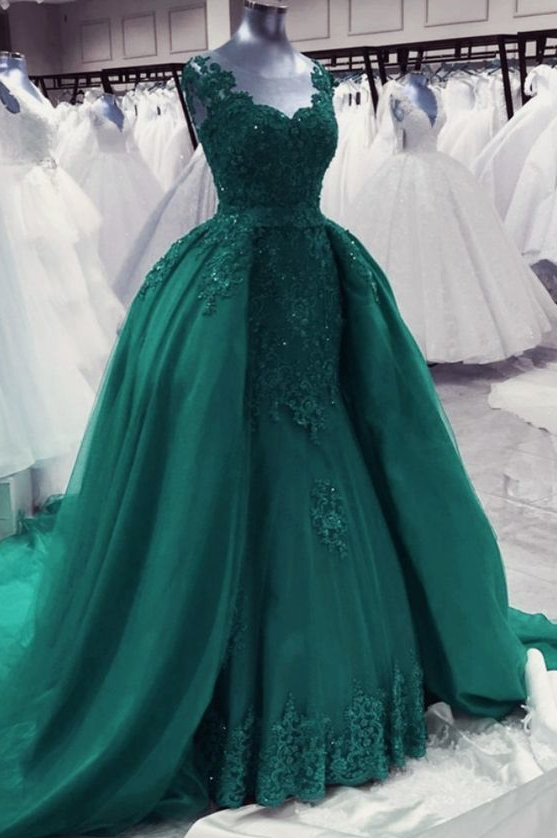 Mermaid Green Lace Mermaid Prom Dresses on Luulla