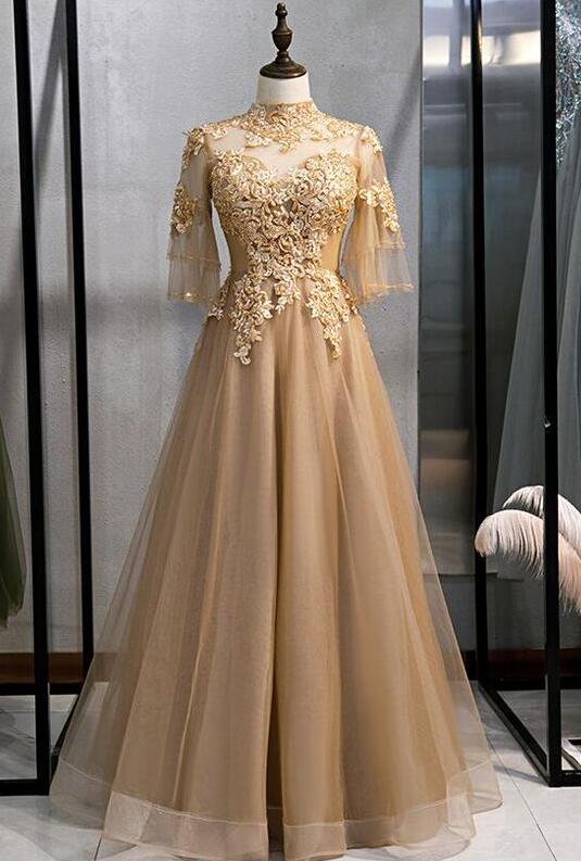 A-line Champagne Evening Dress Formal Dress on Luulla