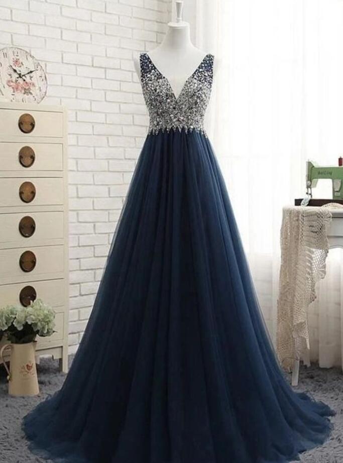V Neckline Evening Gown Graduation Party Dress on Luulla