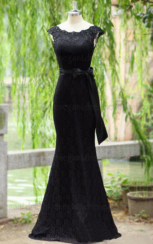 Mermaid Black Lace Evening Dresses on Luulla