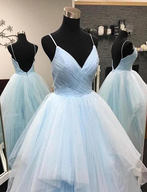 A Line Straps Light Blue Prom Dress on Luulla