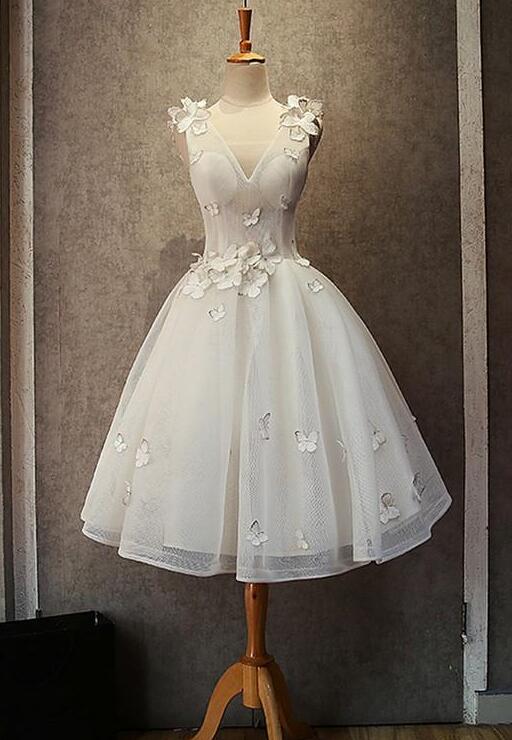 Simple Short V-neckline Party Dress, Cute Graduation Dress on Luulla