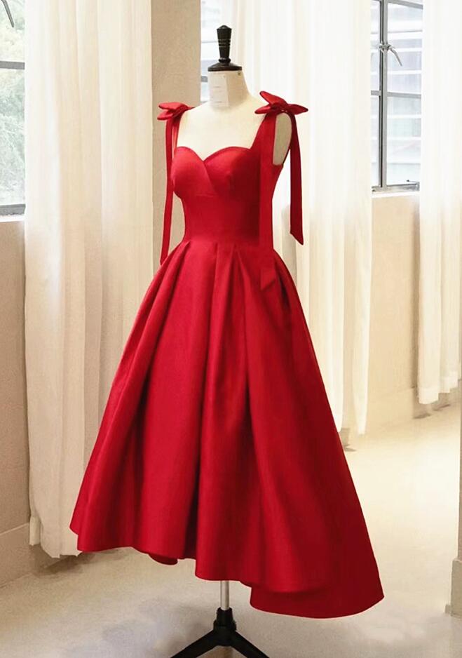 High Low Red Satin Party Dresses on Luulla