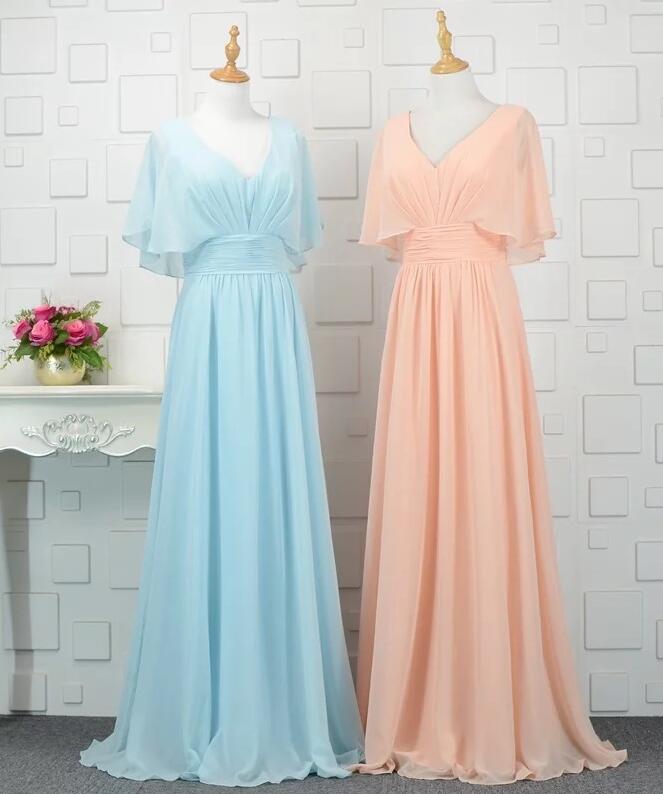 A Line Modest Chiffon Bridesmaid Dresses on Luulla