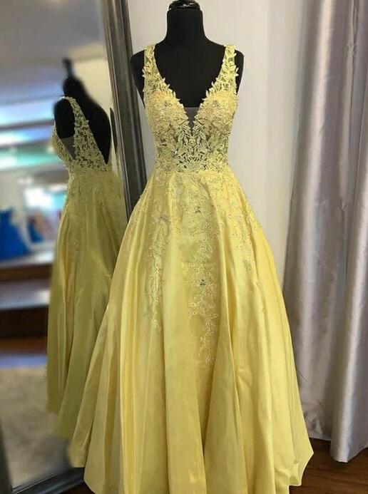 Stunning Classy Yellow Lace Prom Dresses on Luulla