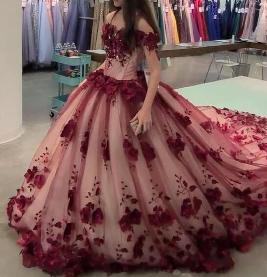 Charming Wine Red Prom Dressees With Train on Luulla