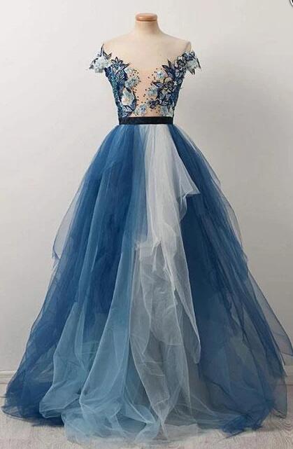 Scoop Dark Navy Floral Evening Dresses on Luulla