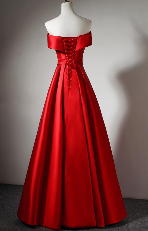 A-line Elegant Red Long Prom Dresses on Luulla