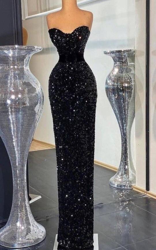 Glitter Long Black Prom Dresses on Luulla
