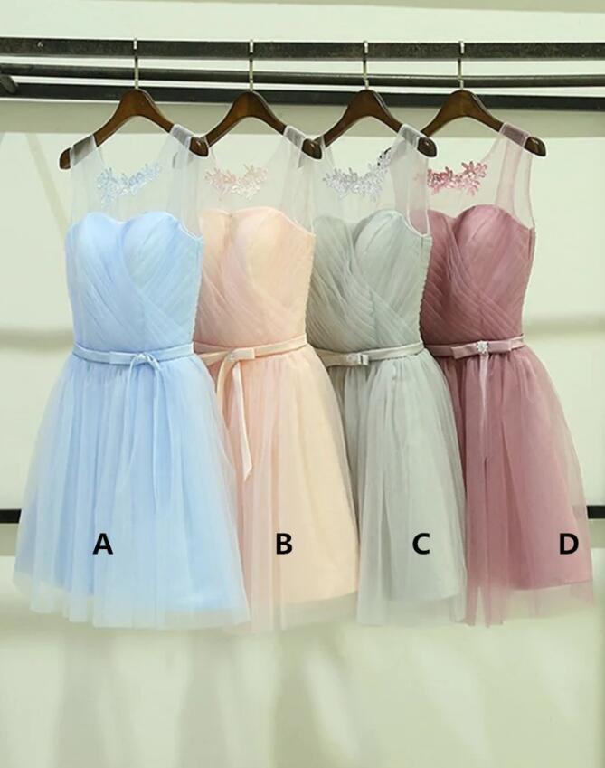 A Line Round Neck Short Prom Dresses on Luulla