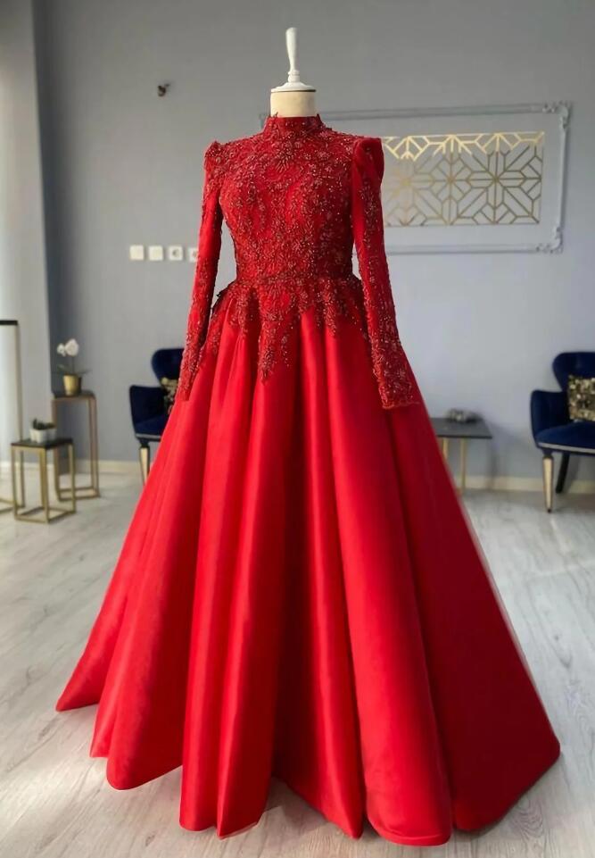 Vintage Red Party Gowns Long Prom Dresses on Luulla