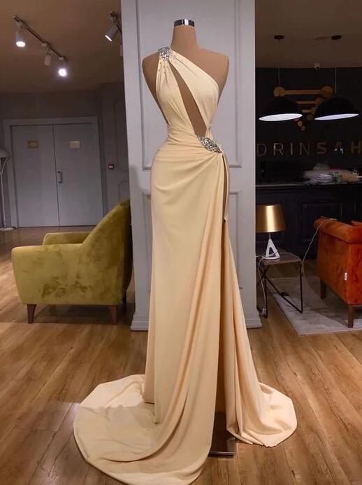 Sheath A Line Evening Gowns Party Dress Slit Formal Dress on Luulla